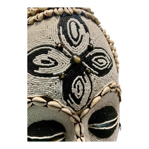 Chokwe Beaded Mask 20" From Cameroon, African Mask, Wall Mask, Wall ...