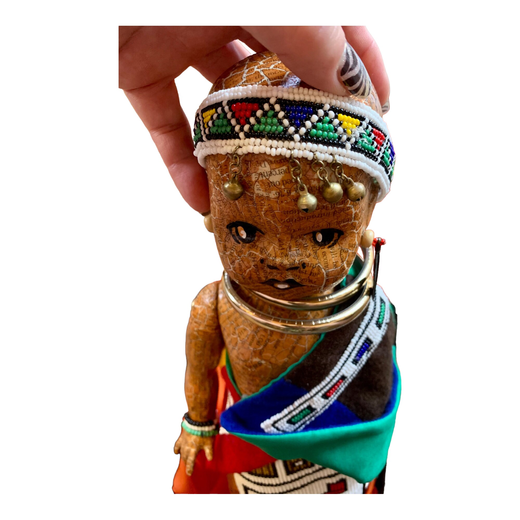 Vintage Very Rare Handmade Paper Mache Doll From South Africa, African ...