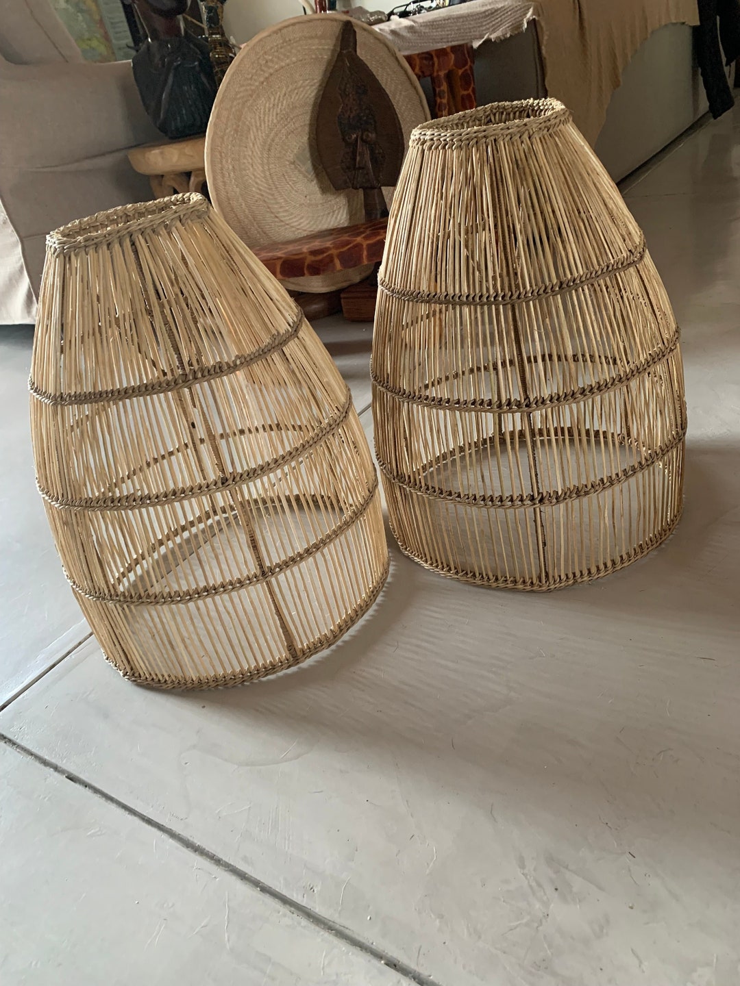 Woven African Lampshade, Malawi Lampshade, Pendant Light, Basket ...