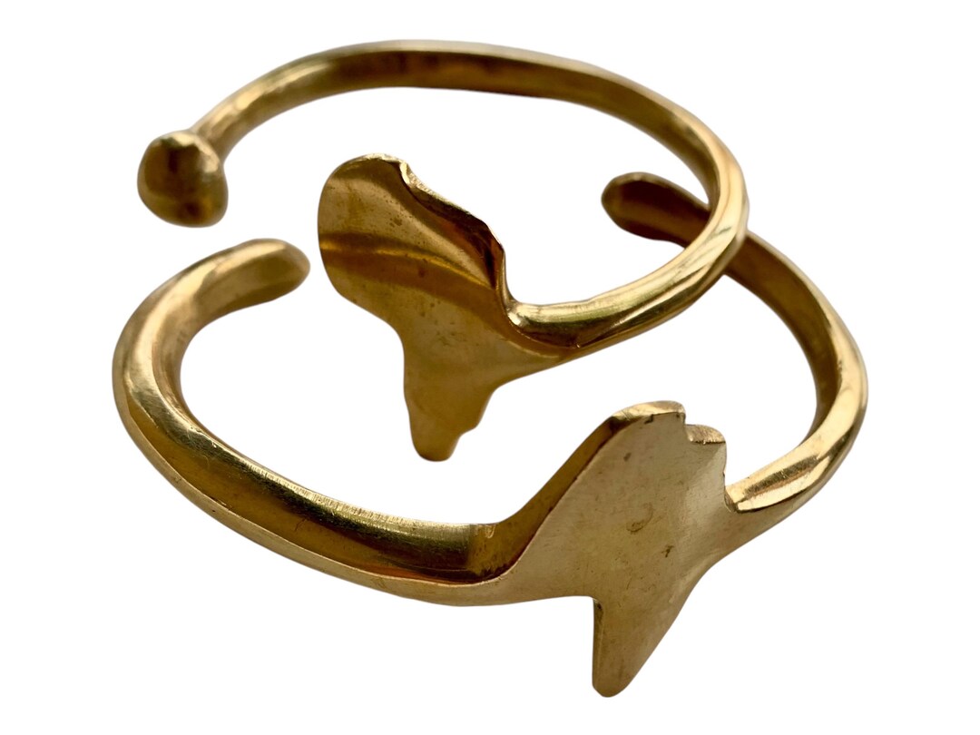 Brass Bangle From Ghana, Adjustable One Size Fits All Bangle, Brass ...