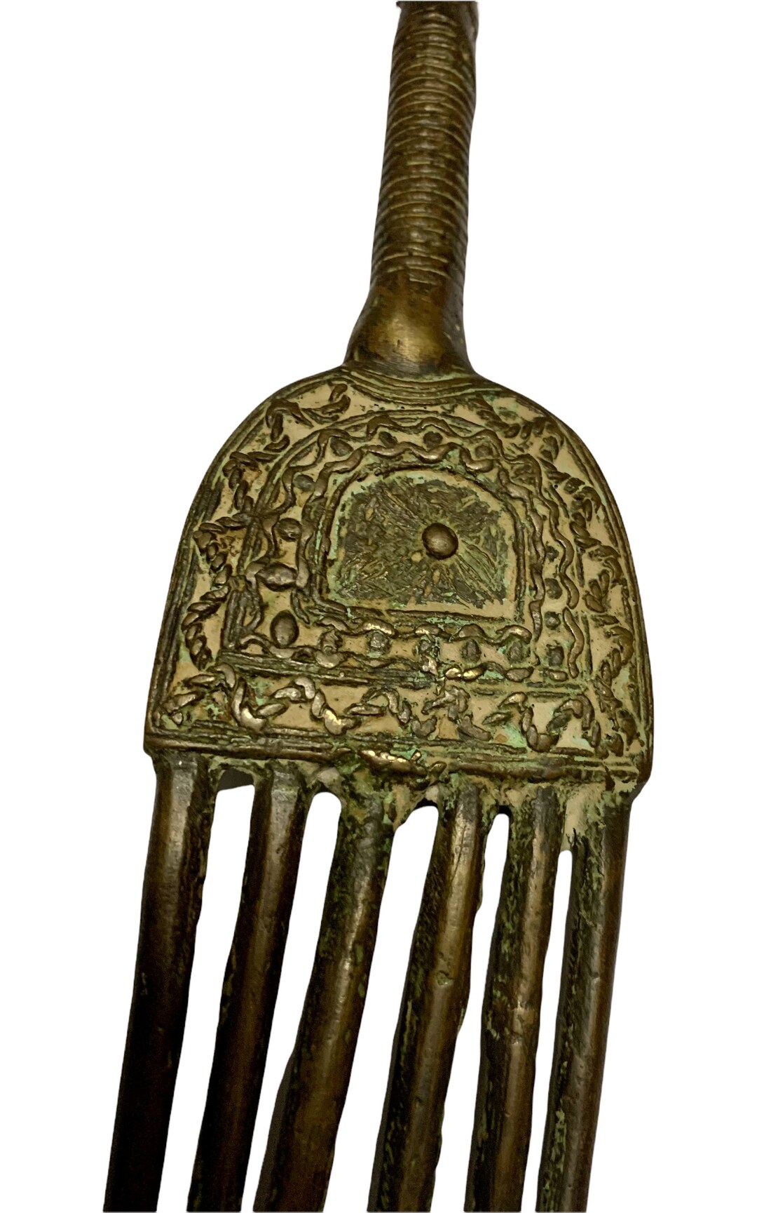 Vintage Benin African Comb, Unique Bronze Statue, Benini Figurine ...