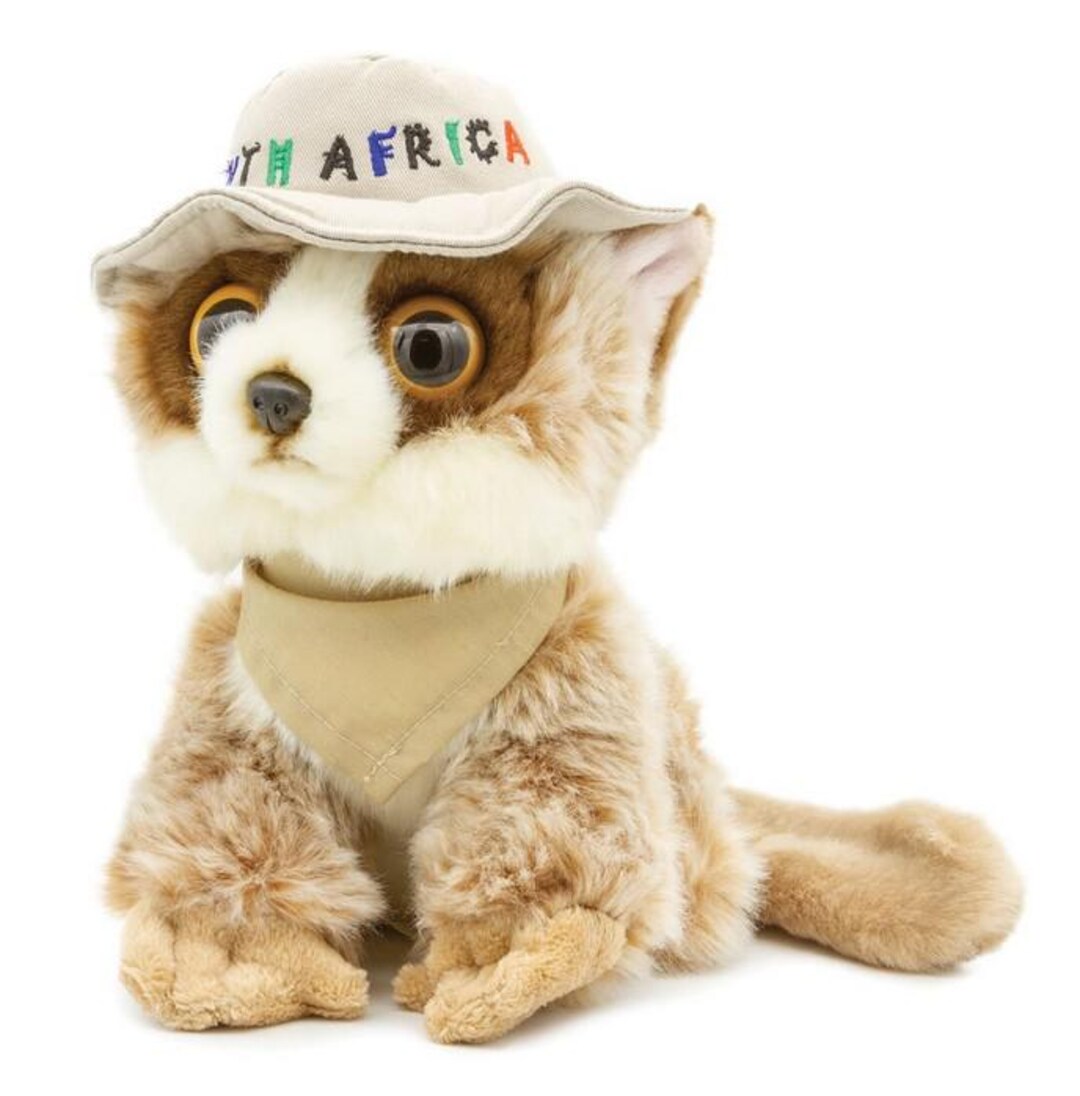 Plush Bushbaby 18cm 7" With SA Flag Hat & Bandana, Plush Toy Explorer ...
