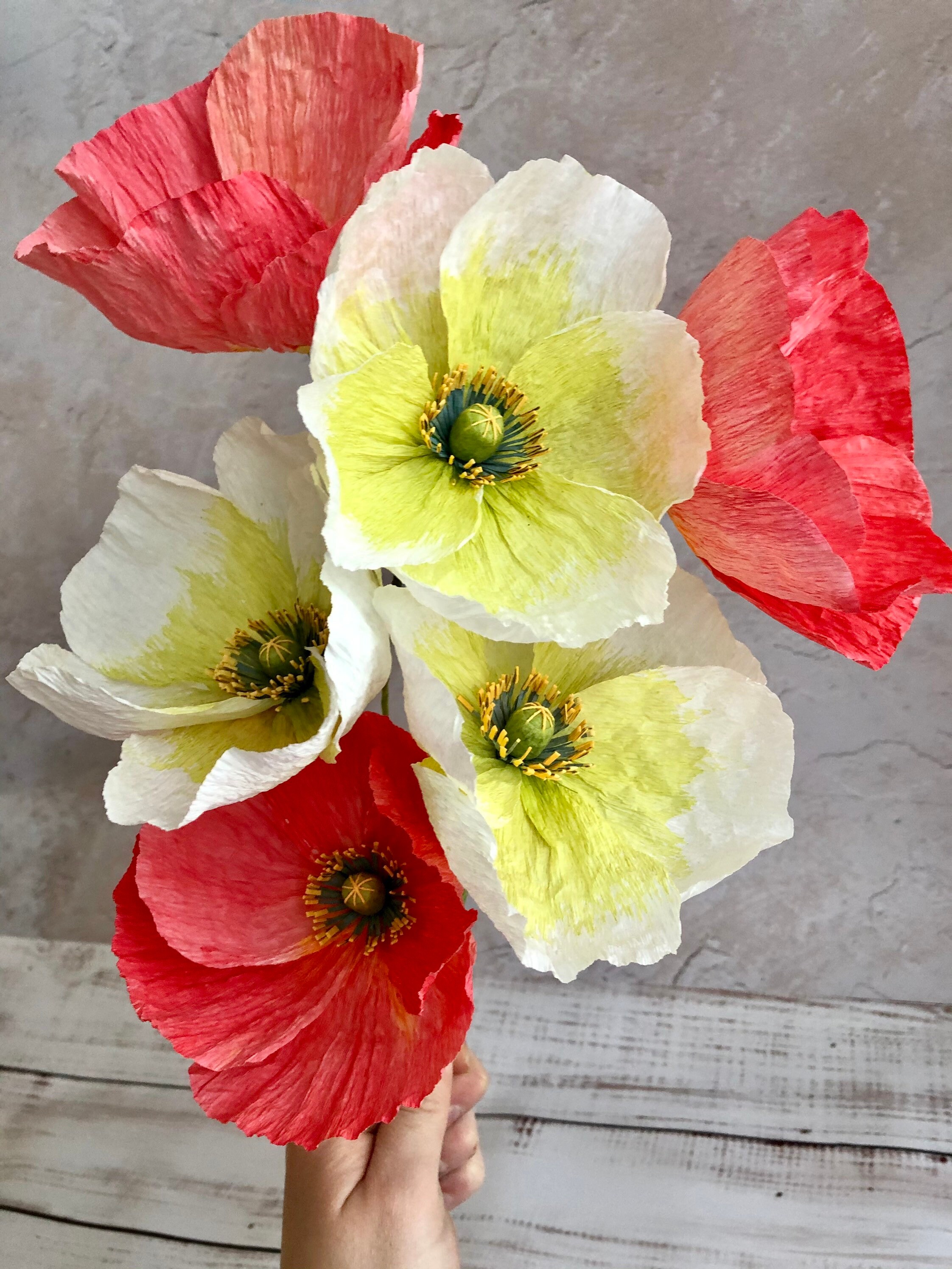 Poppy Paper Flower Templates/diy Paper Flowers/diy Paper - Etsy