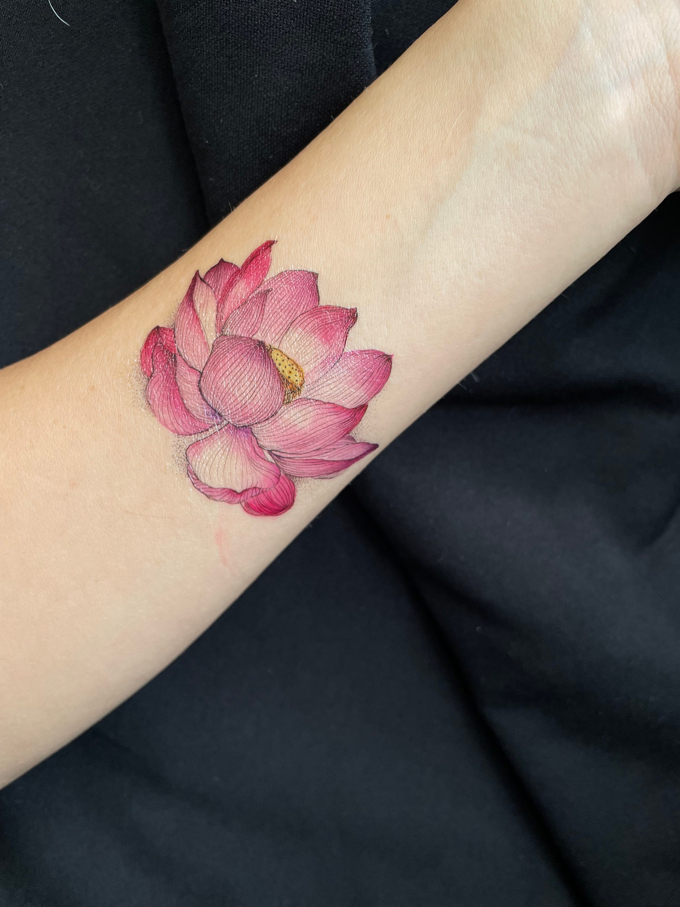 Pink Lotus Flower Tattoo