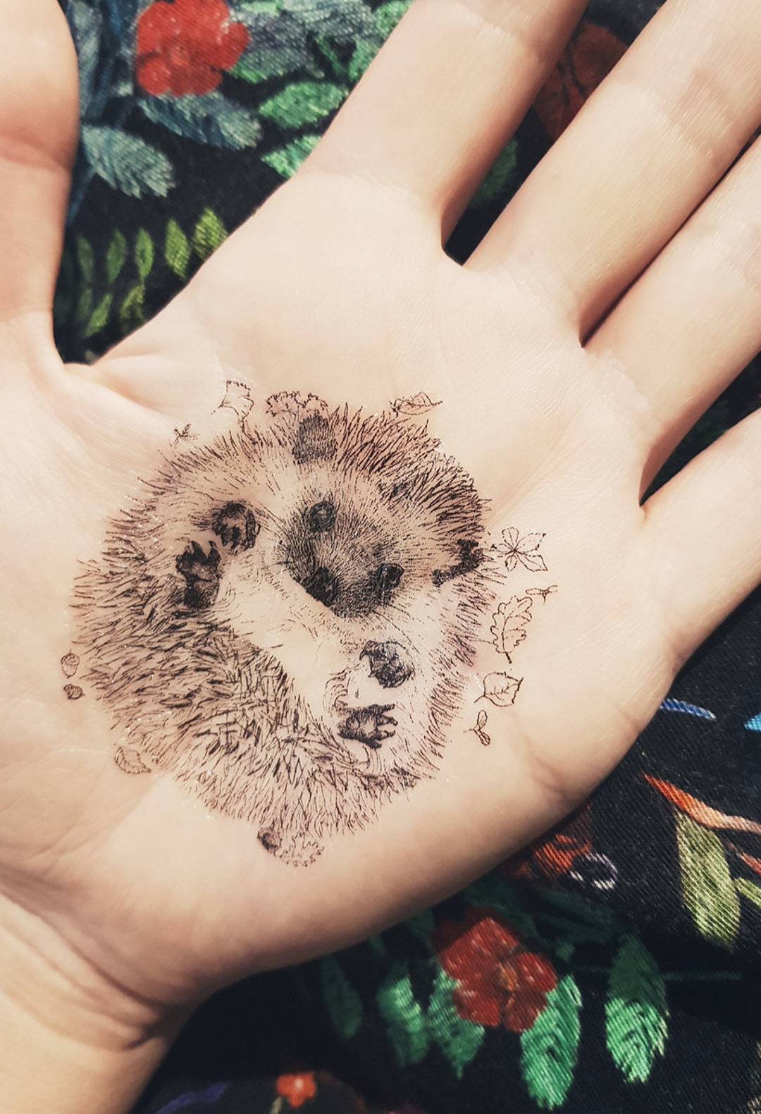 HEDGEHOG Temporary Tattoo, Hedgehog Tattoo, Hedgehog Gift, Black ...