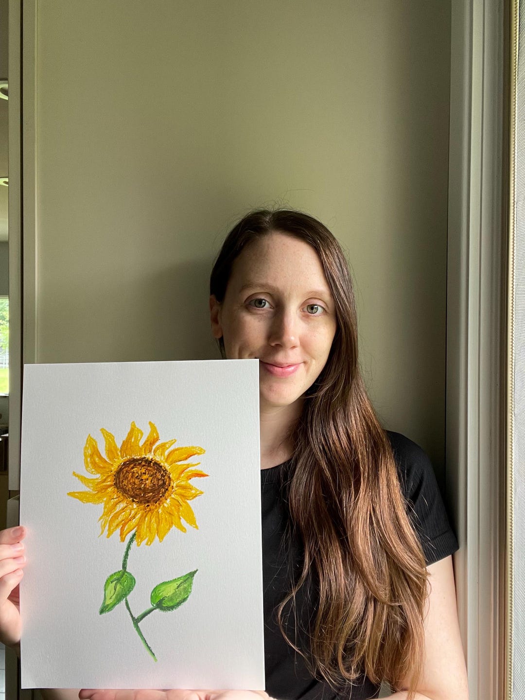 August, Sunflower Oil Pastel Painting - Etsy