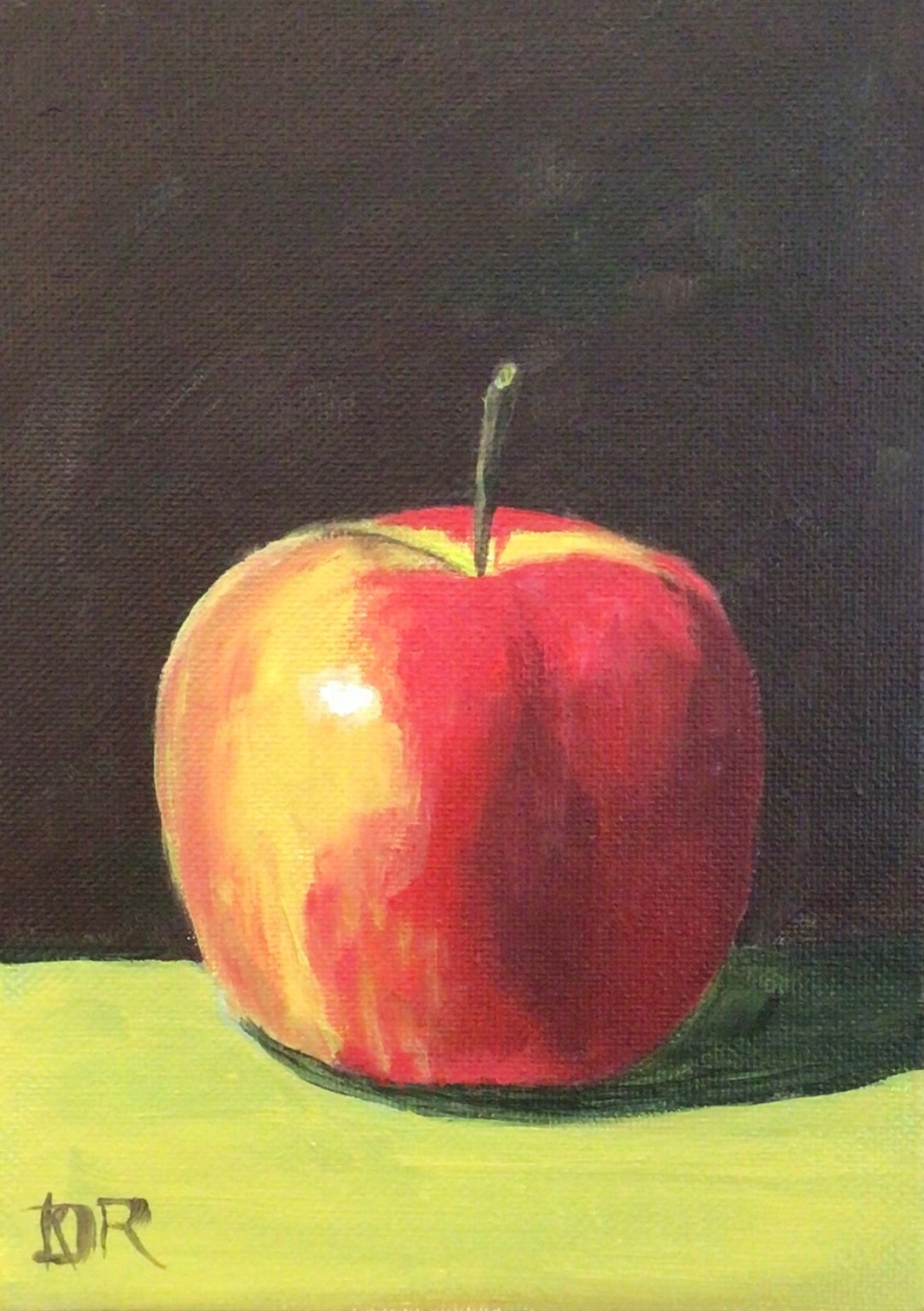 Original Acrylic Painting Honeycrisp Apple Still Life 5" X 7" - Etsy
