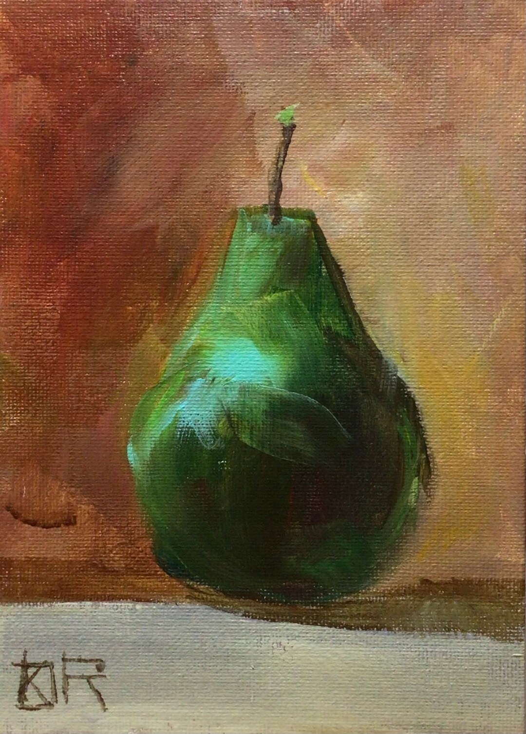 Original Acrylic Painting Abstract Pear Still Life 5" X 7" - Etsy