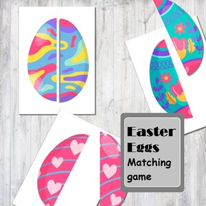Easter Eggs Matching Game, Matching Card Game Prek and Kinder Printable ...