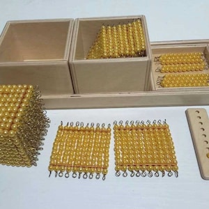 Montessori Golden Beads, Montessori Toy, Montessori Golden Mat ...