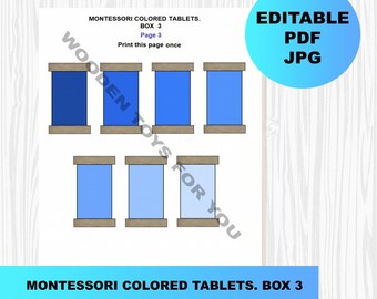 Montessori Colored Tablets Box 4 Printable Homeschool download | Etsy