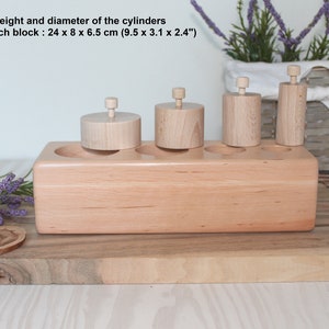 Montessori Knobbed Cylinder Blocks Wooden Puzzle Preschool Homeschool ...