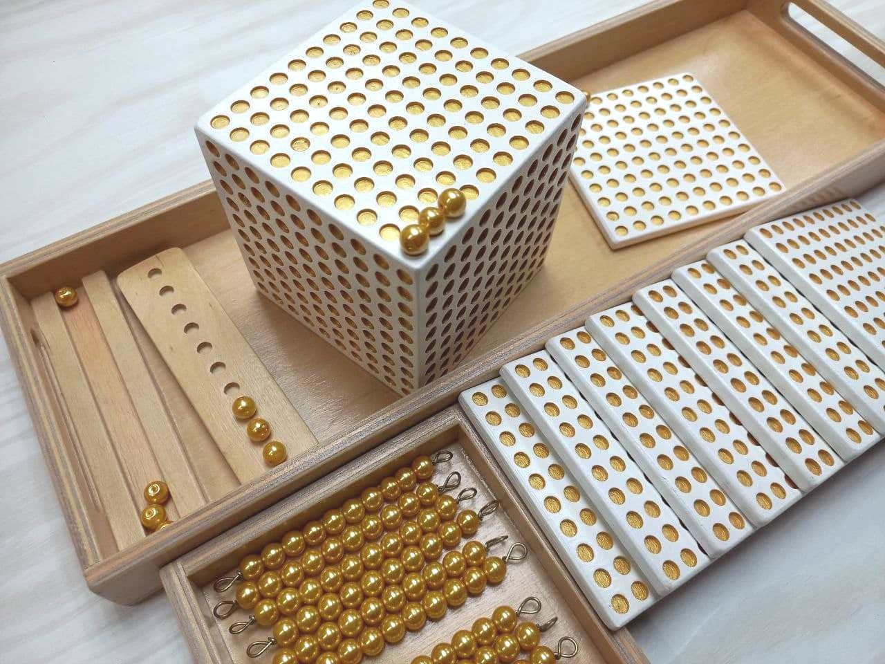 Montessori Math Golden Bead Material Golden Beads Montessori | Etsy