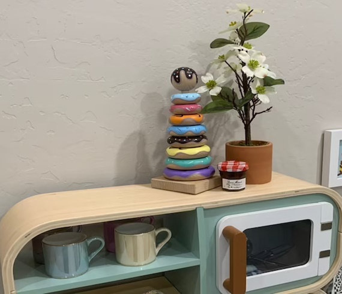 Wooden Stacking Pyramid Donut Stacker Ring Stacker Toddlers - Etsy