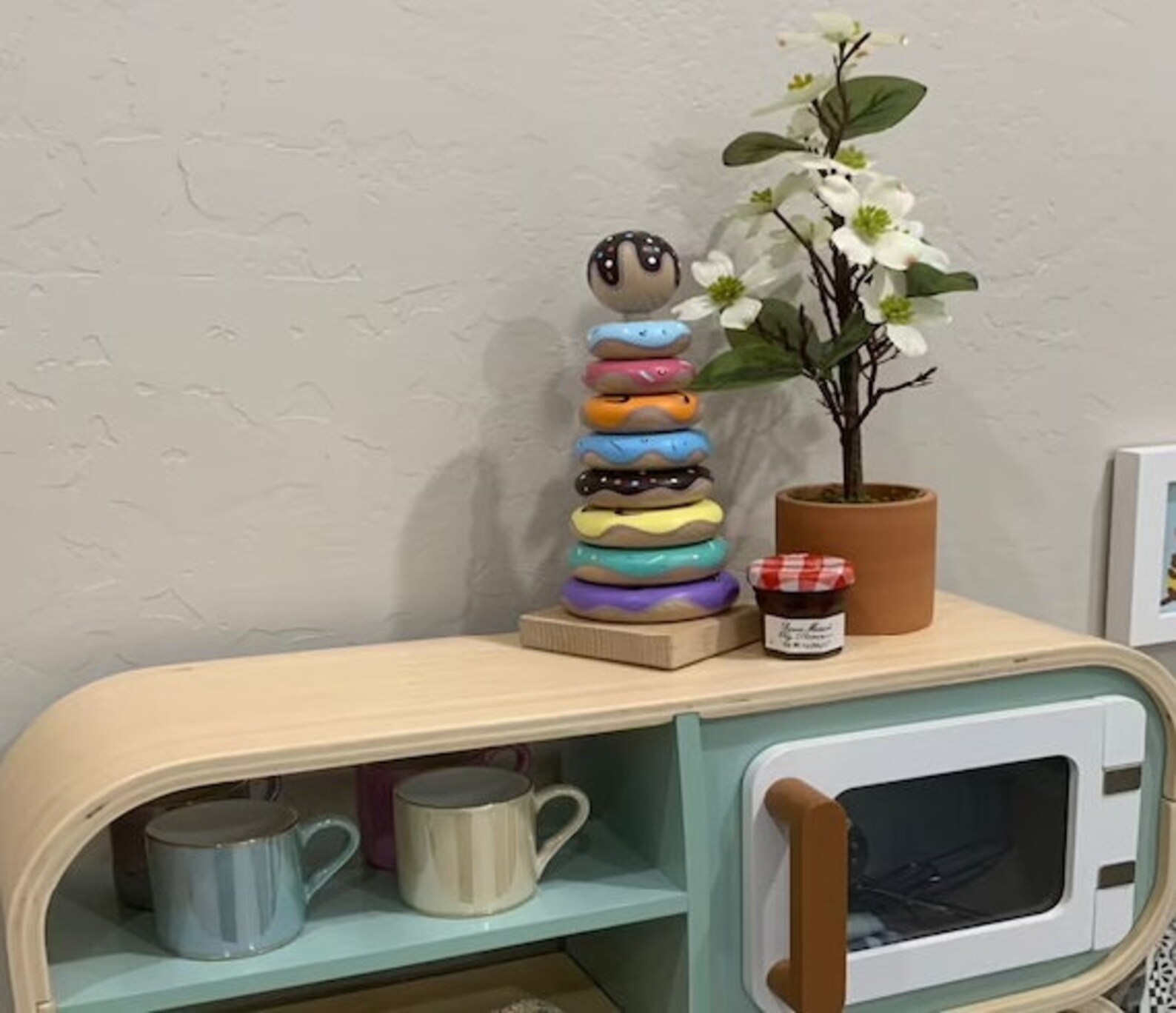 Wooden Stacking Pyramid Donut Stacker Ring Stacker Toddlers - Etsy