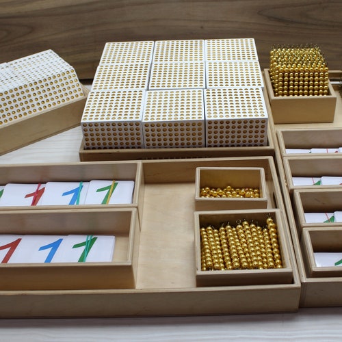 Montessori Math Golden Bead Material Golden Beads Montessori - Etsy