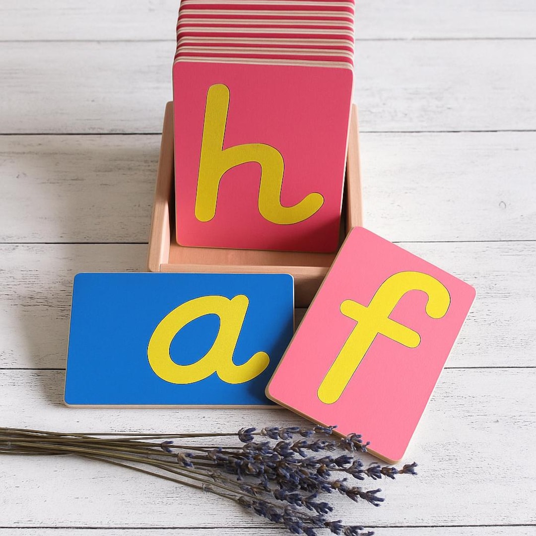 Sandpaper Letters, English Lower Case Cursive, Montessori School Class ...