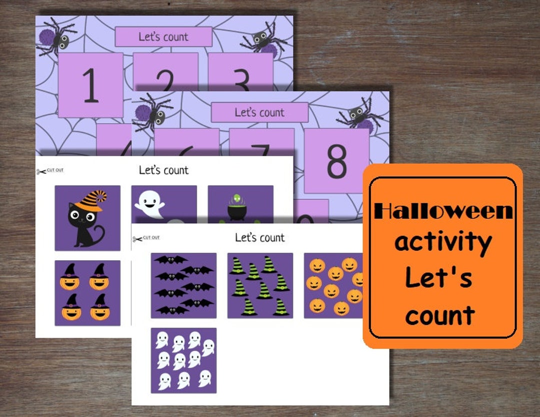 Actividades para niños de Halloween, Tarjetas de conteo de otoño ...