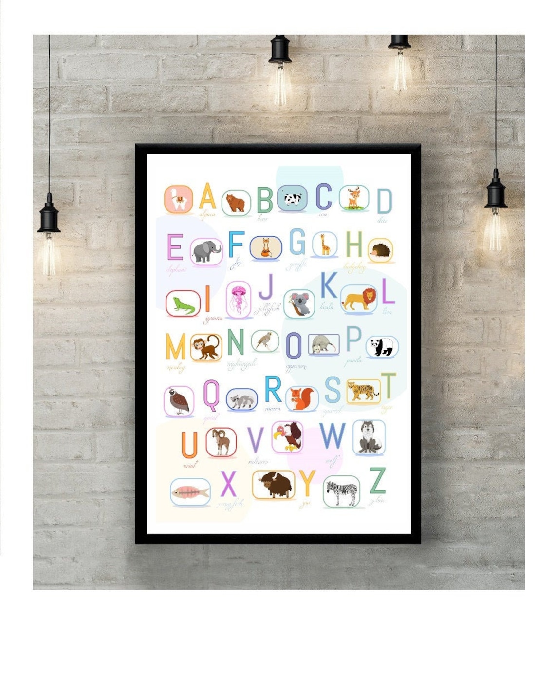 Printable Alphabet English Alphabet Alphabet Poster Animal - Etsy