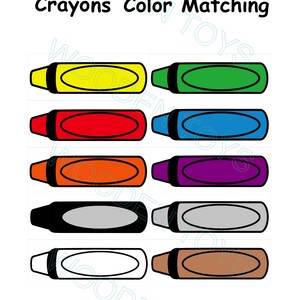 Colors Matching Game, Crayon Colors Matching Activity Busy Book ...