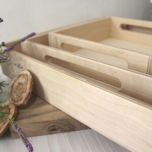 Wooden Square Trays, Montessori Tray, Set of Square Trays, Sorting Tray ...