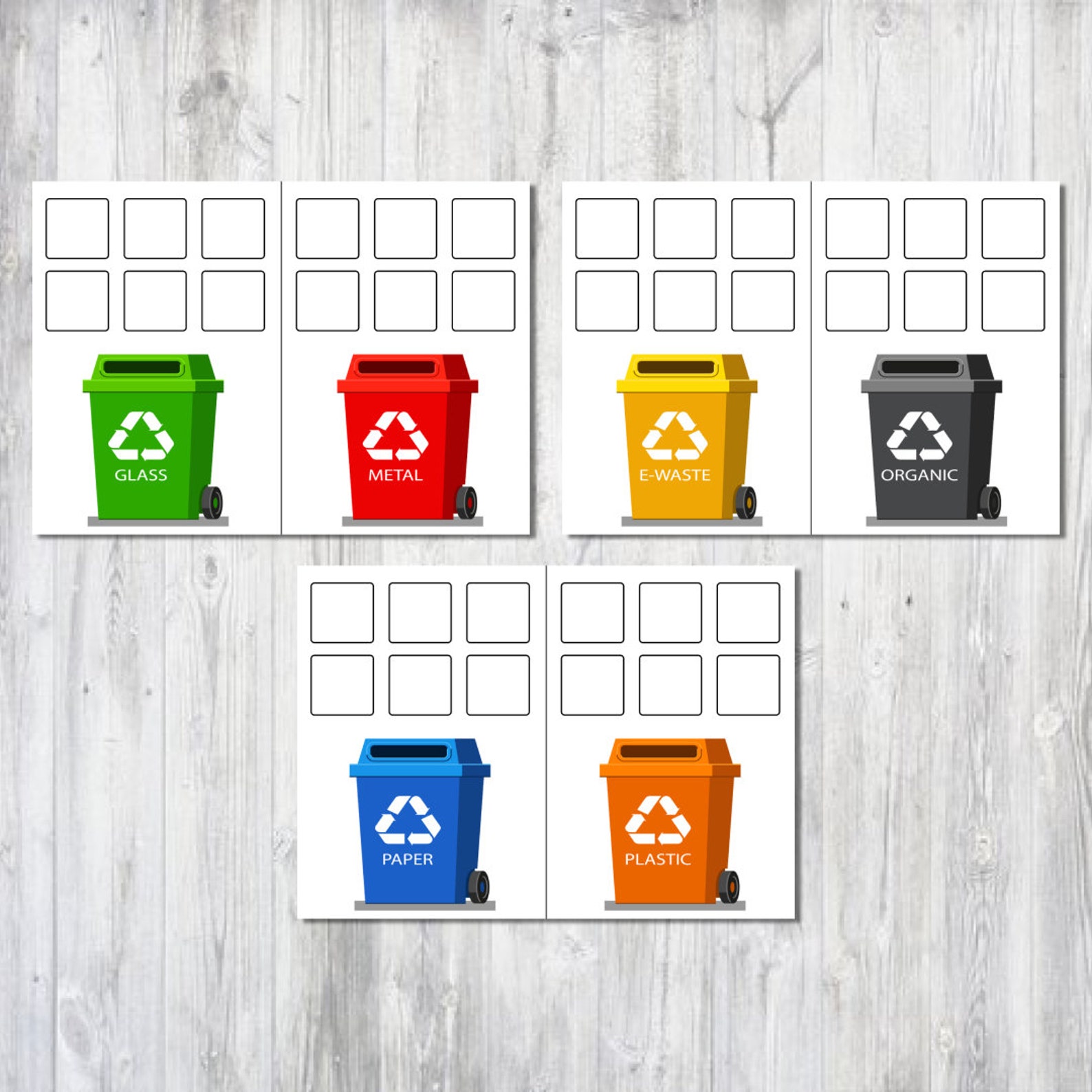 RECYCLABLE Sorting Cards Earth Day Activity Earth Day - Etsy