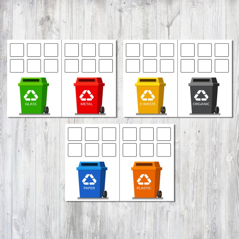 RECYCLABLE Sorting Cards Earth Day Activity Earth Day - Etsy
