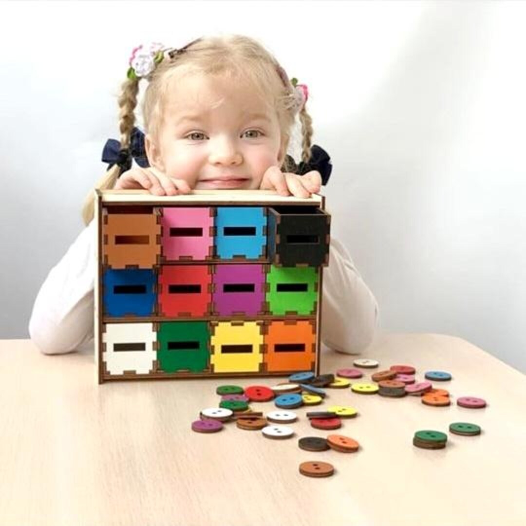 Color Sorting Wooden Toy, Montessori Toys, Learning Colors Homeschool ...
