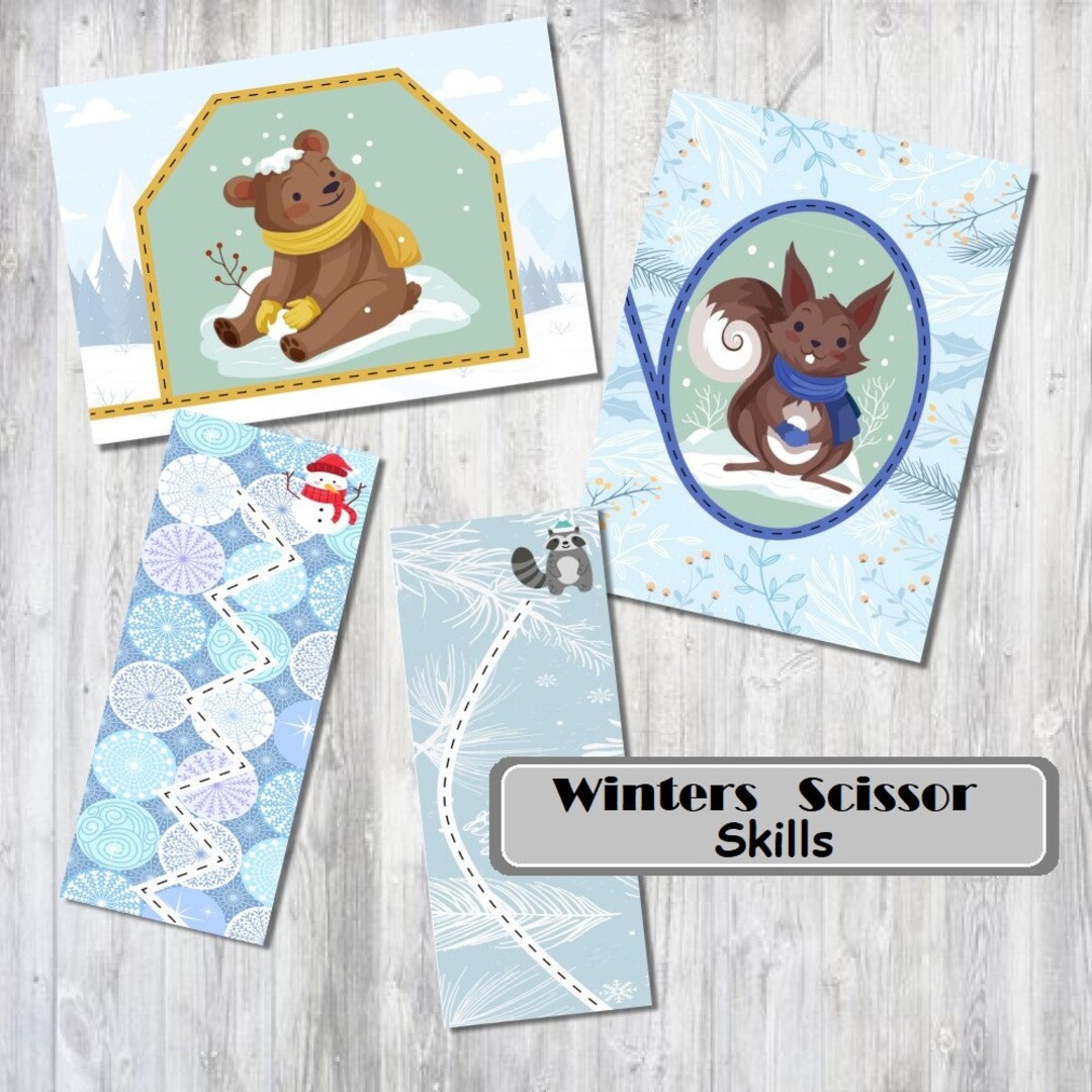 Winter Scissor Skills, Scissor Strips, Unit Scissor Skills Activity ...