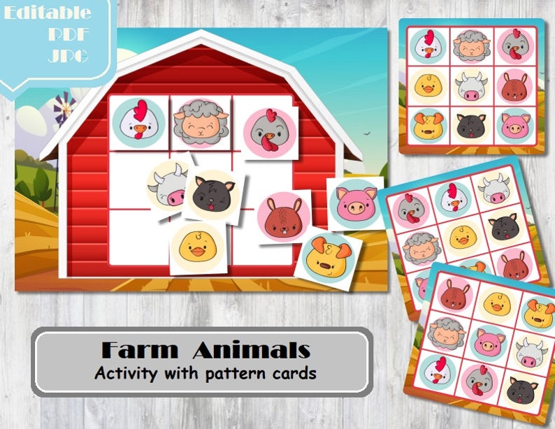 Farm Animals Pattern Activity Pattern Strips Farm Animals - Etsy