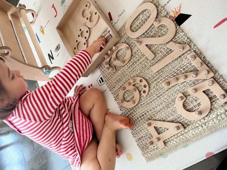 Wooden Numbers Pegs Preschool Montessori Class Home School - Etsy