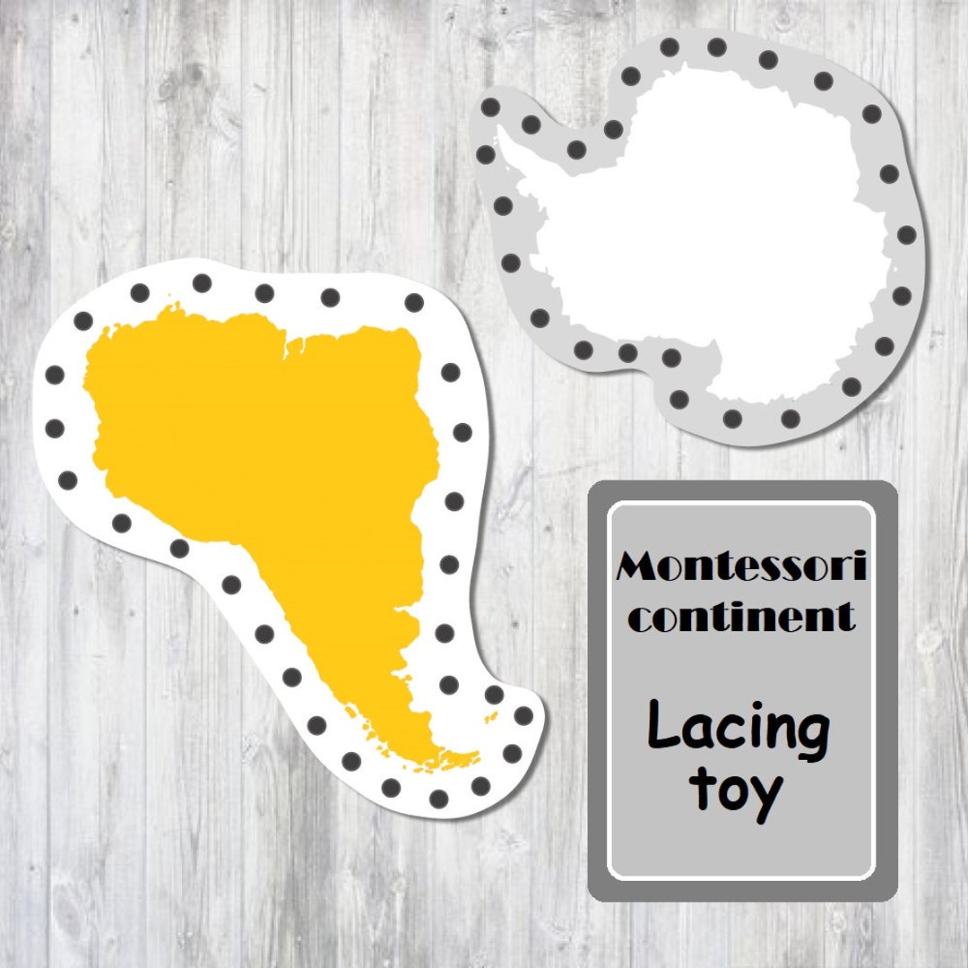 Montessori Continents Lacing Cards Lacing Toy Fine Motor Skills ...
