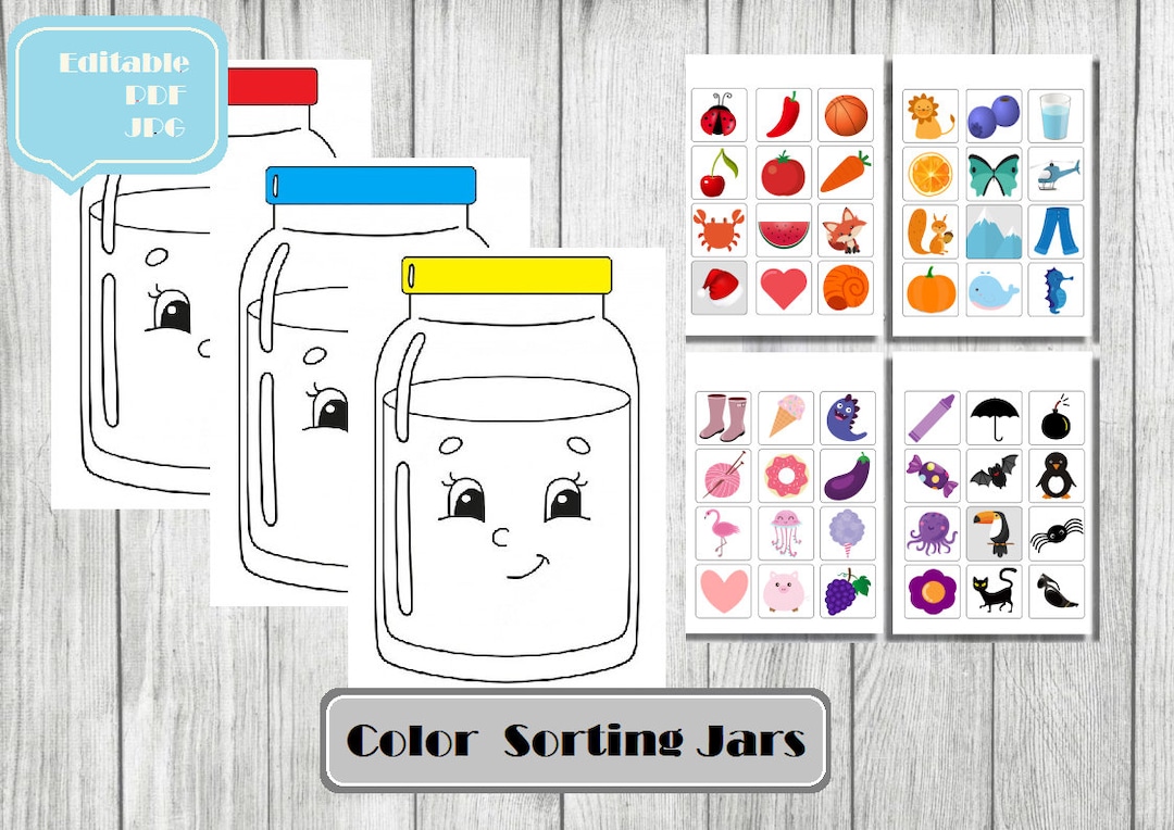 Color Sorting Jars, Color Matching Activity, Learning Colors, Toddler ...