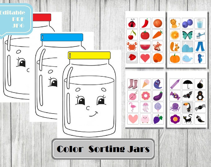 Color Sorting Jars, Color Matching Activity, Learning Colors, Toddler ...