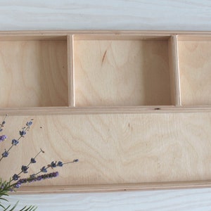 Wood Tray With Dividers, Tinker Tray, Sorting Tray, Partition Box Tray ...