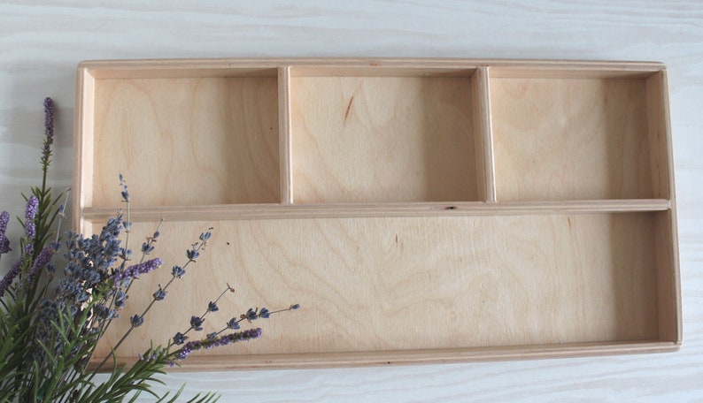 Wood Tray With Dividers, Tinker Tray, Sorting Tray, Partition Box Tray ...