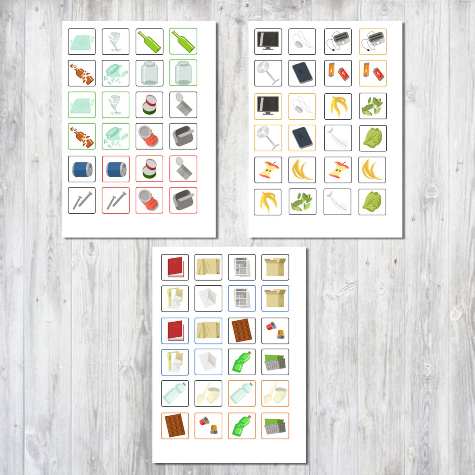 RECYCLABLE Sorting Cards Earth Day Activity Earth Day Printable ...
