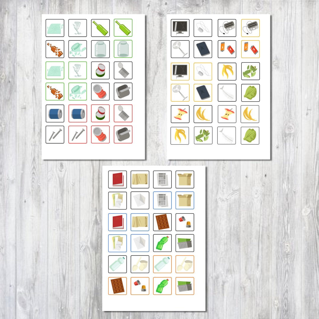 RECYCLABLE Sorting Cards Earth Day Activity Earth Day - Etsy