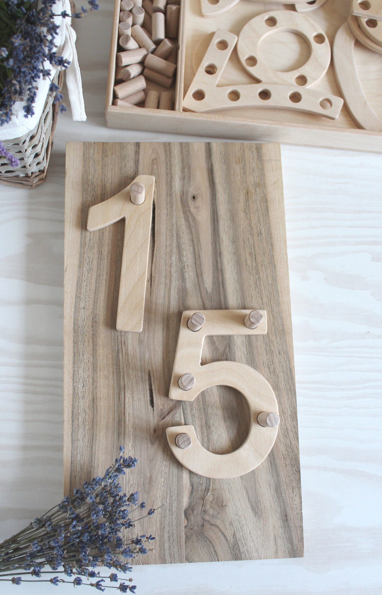 Wooden Numbers Pegs Preschool Montessori Class Home School - Etsy