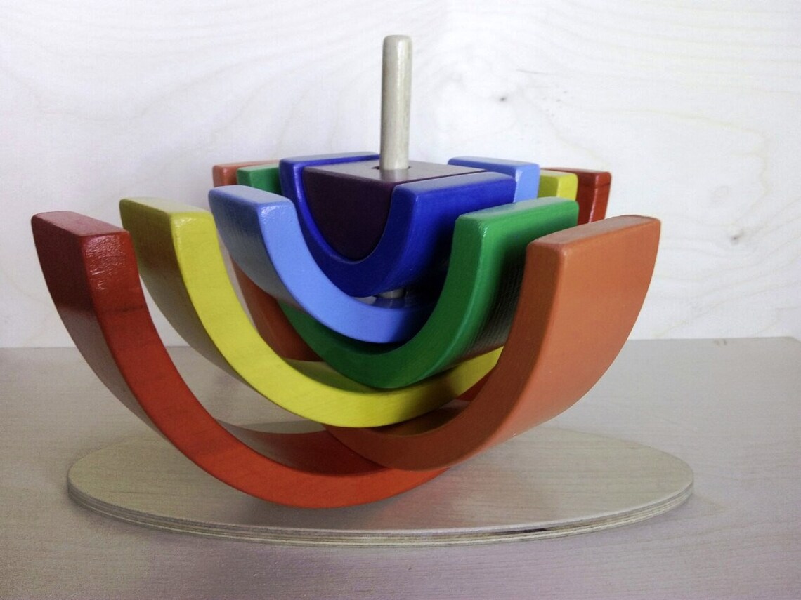 Rainbow with a stand Wooden Rainbow bestseller Montessori | Etsy