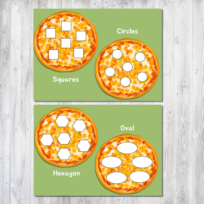 Pizza Shape Matching Game Build a Pizza Toddler Preschool - Etsy