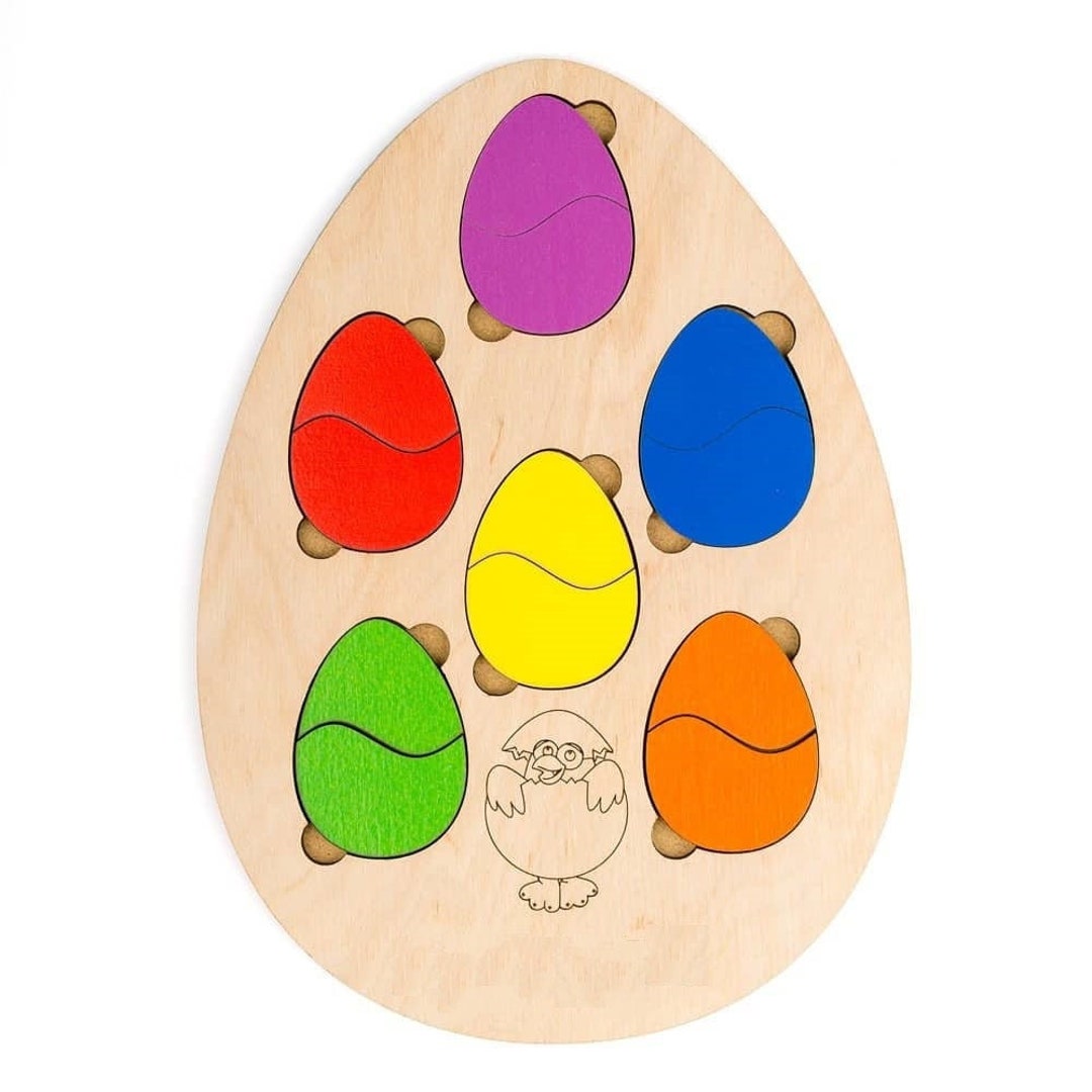 Cadeau de Pâques Puzzle en bois Oeufs Jouets Montessori Cadeau pour ...