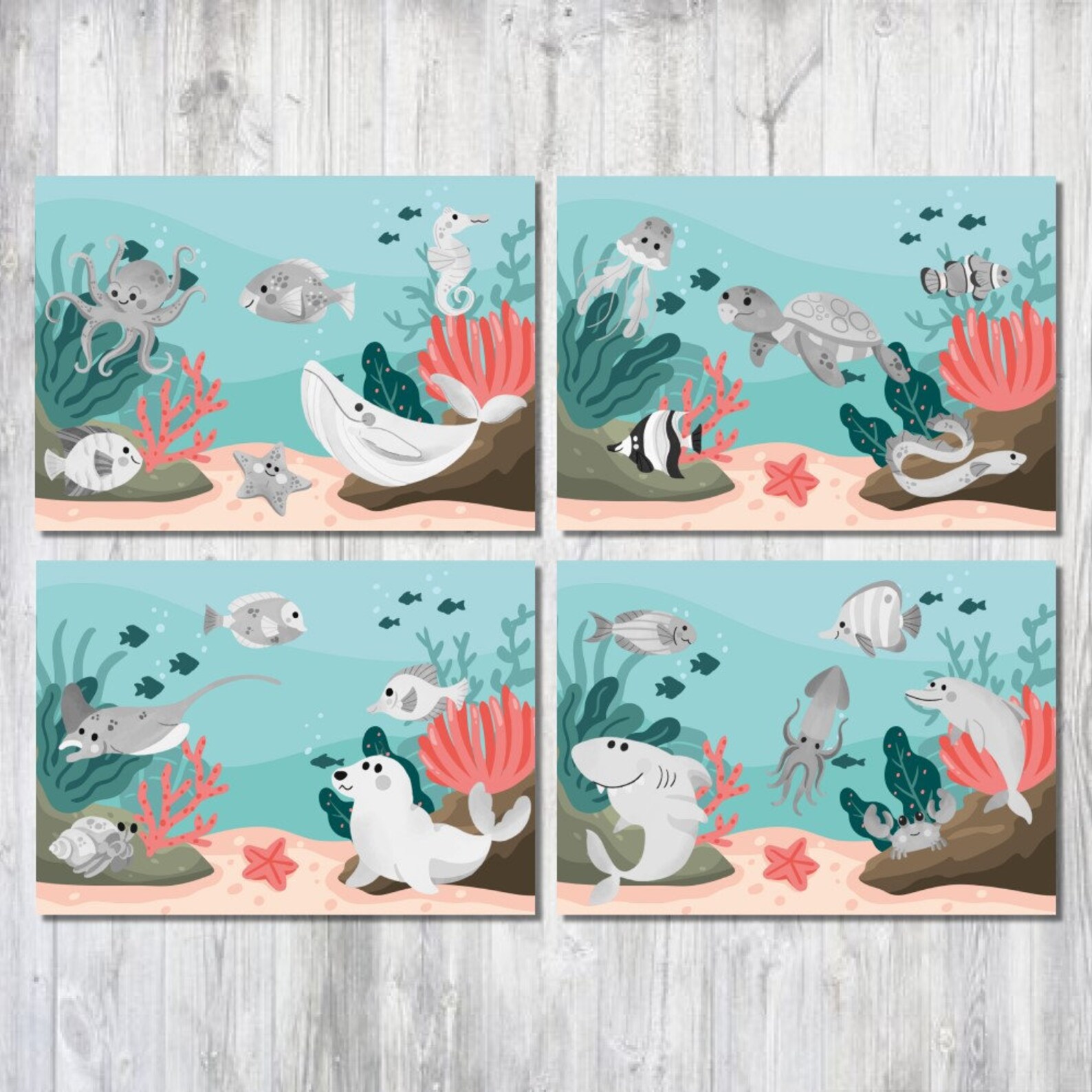 Cut and Glue Sea Life Cut Glue Activities Cut Paste - Etsy