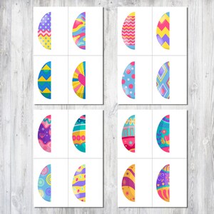 Easter Eggs Matching Game, Matching Card Game Prek and Kinder Printable ...