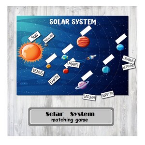 Solar System Matching Game, Busy Book, Solar System Activity for ...