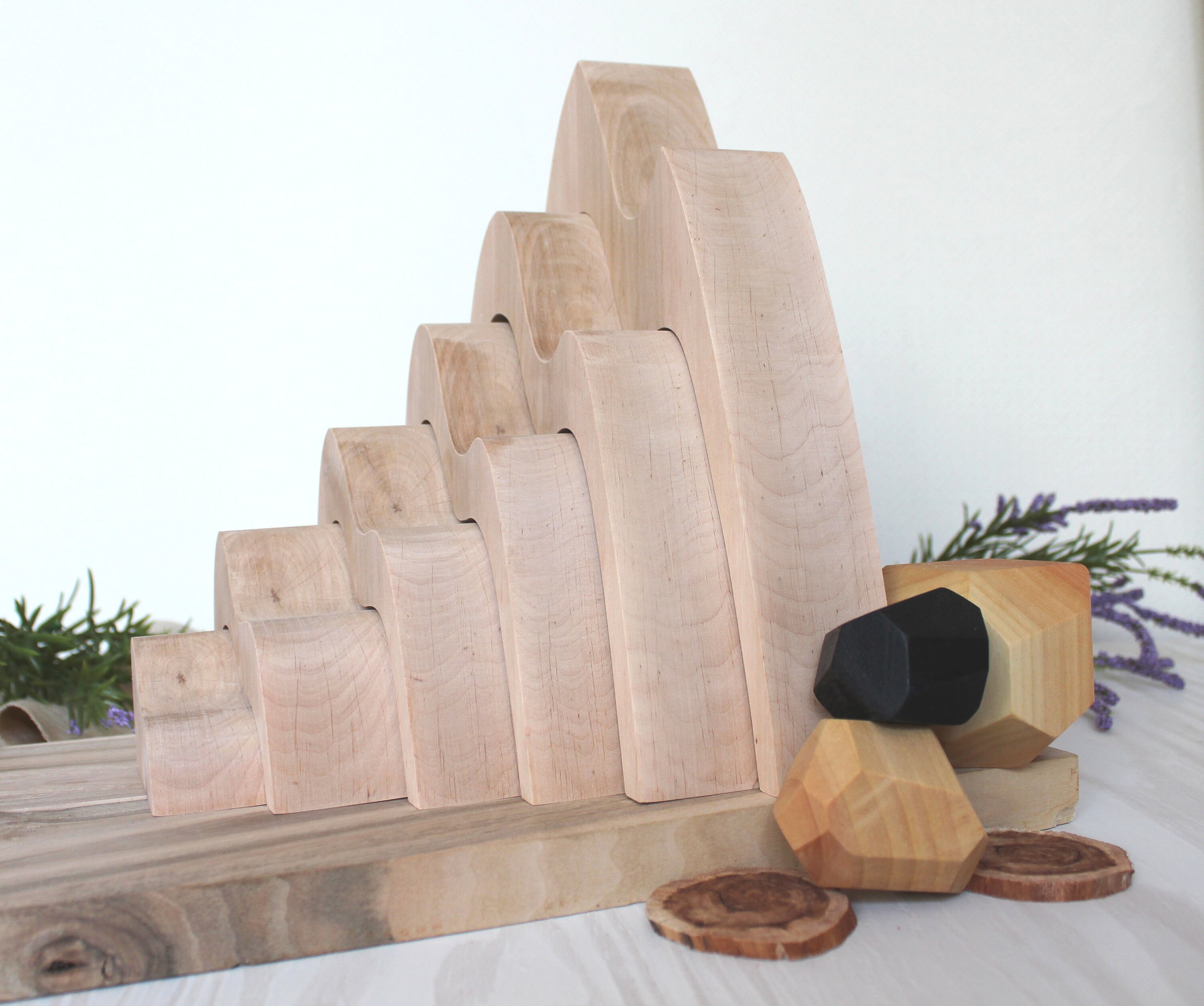 Mountain Wooden Toy Wooden Stacker Toy Montessori Toys 2 | Etsy