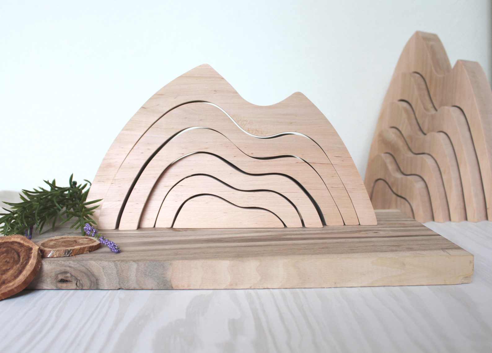 Mountain Wooden Toy Wooden Stacker Toy Montessori Toys 2 | Etsy