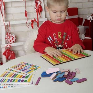 Wooden Sticks Motif Cards, Montessori Toy, Montessori Play Set Learning ...