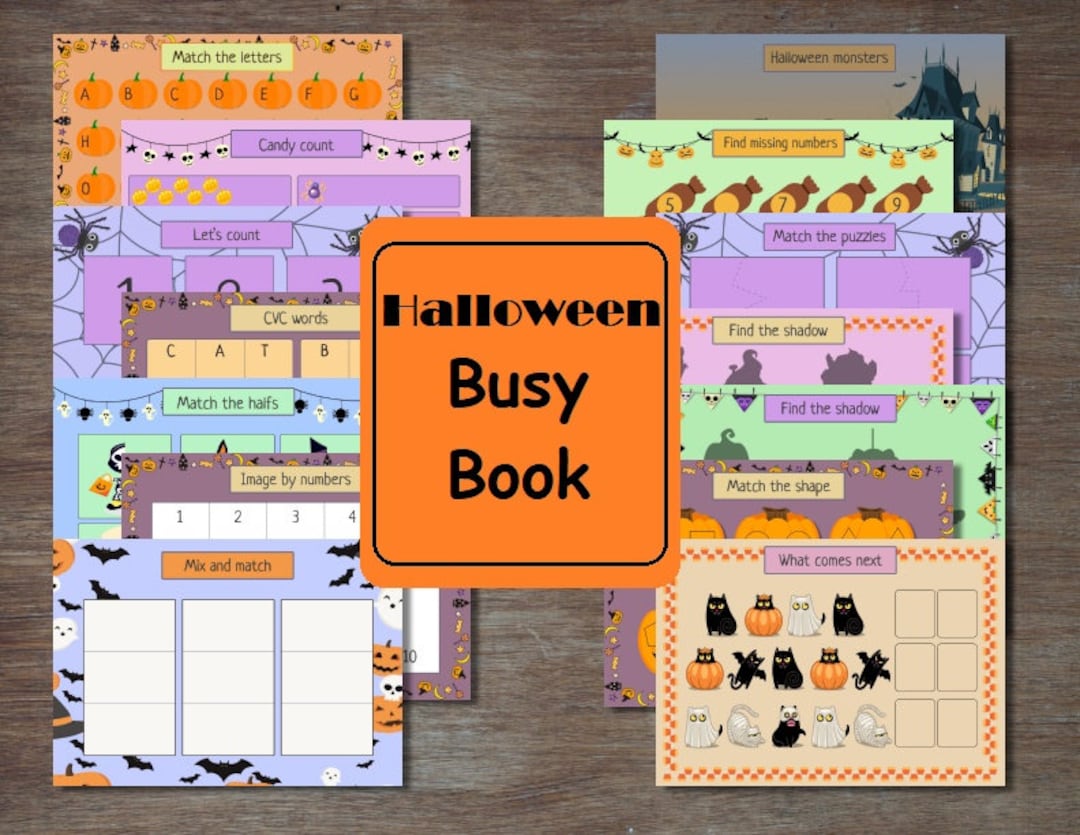 Halloween Busy Book, Busy Book Printable, Learning Binder, Busy Binder ...