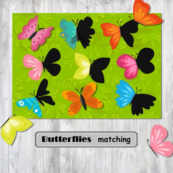Butterfly Matching Printable - Etsy
